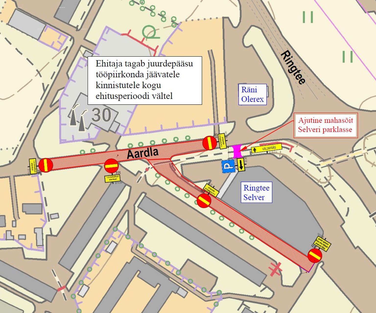 Aardla tänava lõpp suletakse neljaks nädalaks liiklusele