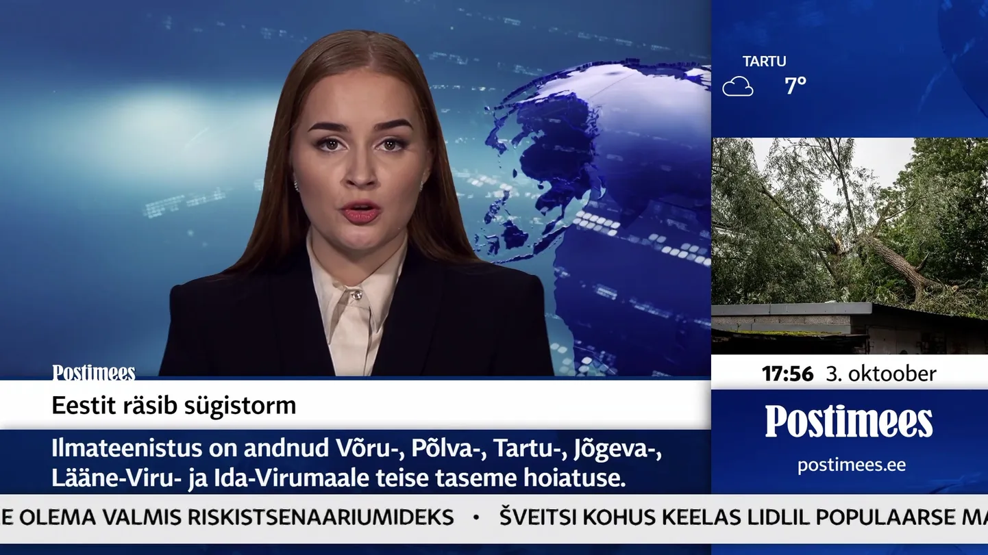 POSTIMEHE TELEUUDISED Eestit räsib sügistorm