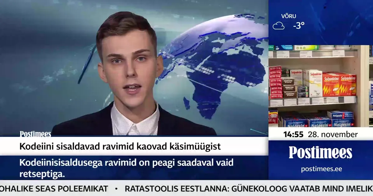 POSTIMEHE TELEUUDISED Kodeiini sisaldavad ravimid kaovad käsimüügist