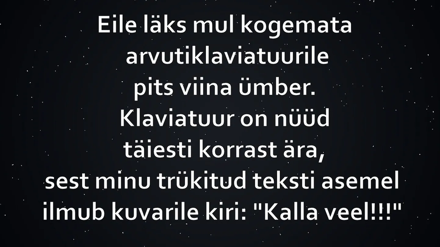 Pits viina arvutiklaviatuuril