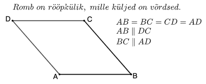 Mis on romb? - Matemaatika põhikoolis - Haridusportaal