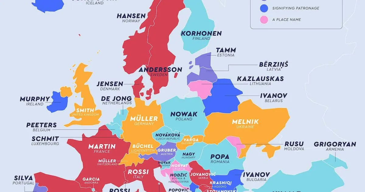 SUUR ÜLEVAADE Kõige levinumad perekonnanimed Euroopas ja nende tähendused